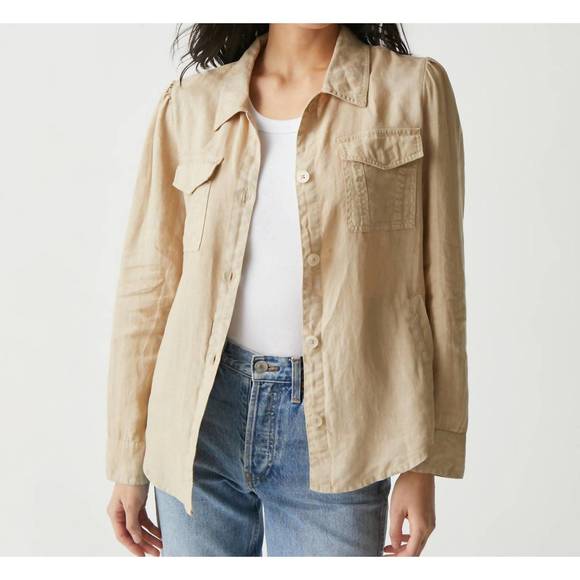 Michael Stars | Tops | New Michael Stars Jay Linen Shacket In Natural ...